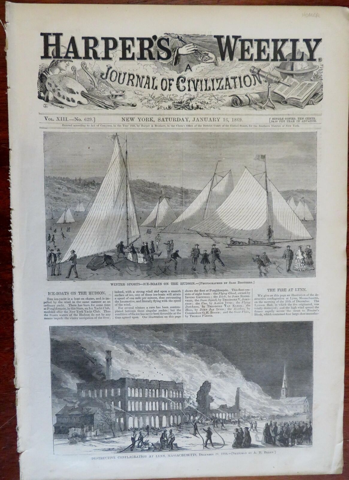 Winslow Homer Custer Indian War Reconstruction Era newspaper 1869 ...