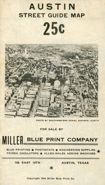 AUSTIN STREET GUIDE MAP by MILLER BLUE PRINT COMPANY: (1944) First ...