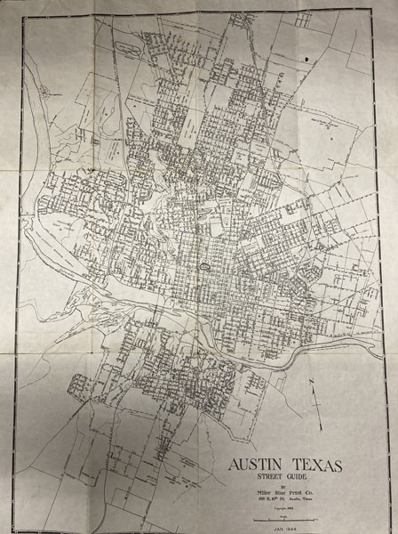 AUSTIN STREET GUIDE MAP de MILLER BLUE PRINT COMPANY: (1944) First ...