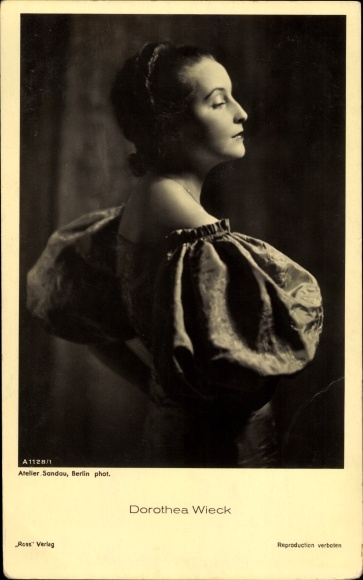 Ansichtskarte / Postkarte Schauspielerin Dorothea Wieck, Portrait im ...