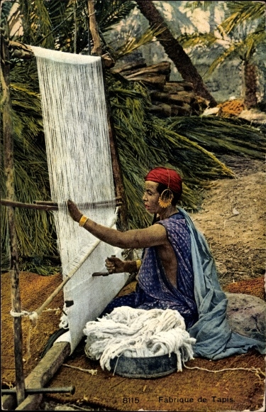 Ansichtskarte / Postkarte Fabrique de Tapis, Teppichweber, Webstuhl ...