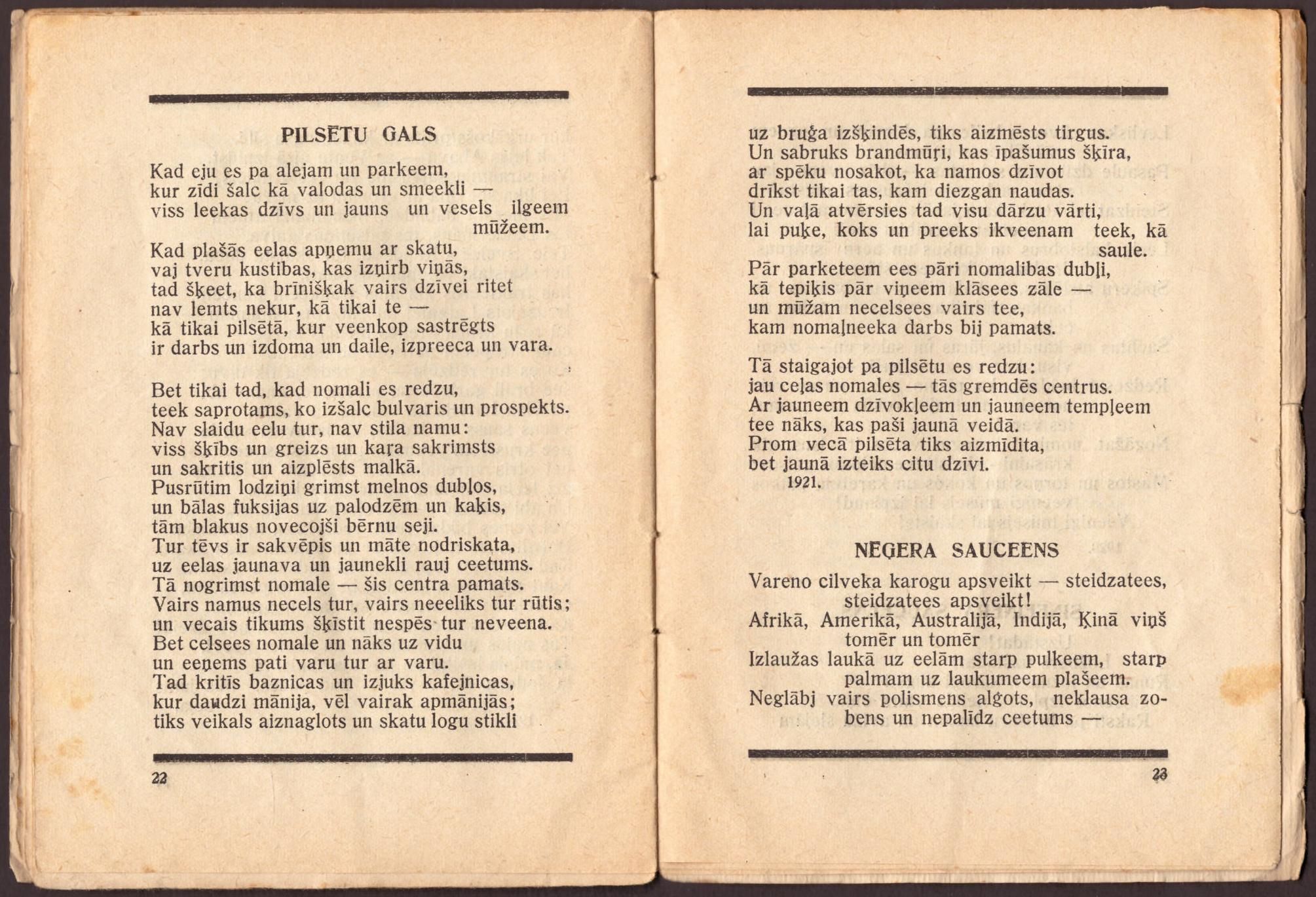 Semafors, Trijos gados dzejots (Three-Year Poems Collection 1920 - 1922 ...