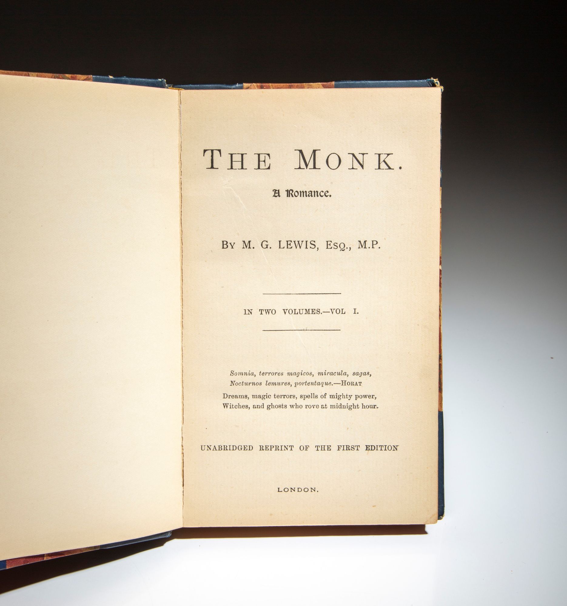 The Monk: A Romance by Lewis, M.G.: Near fine Quarter Leather (1865 ...