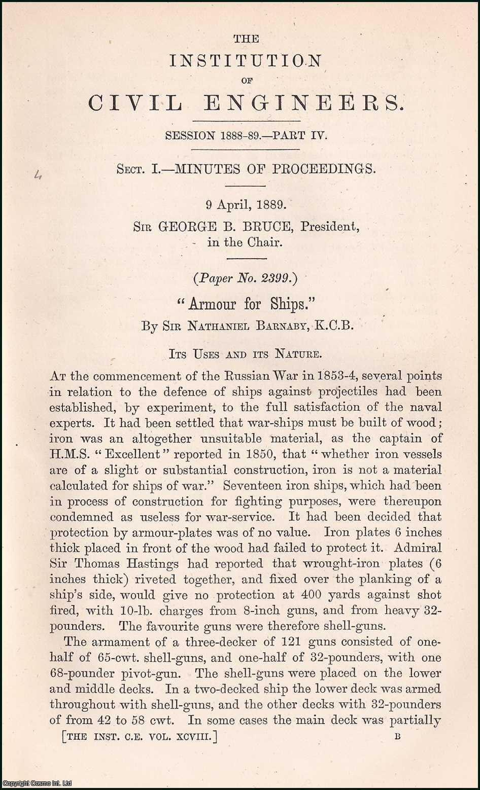 Armour for Ships : its uses & nature. An uncommon original article from ...