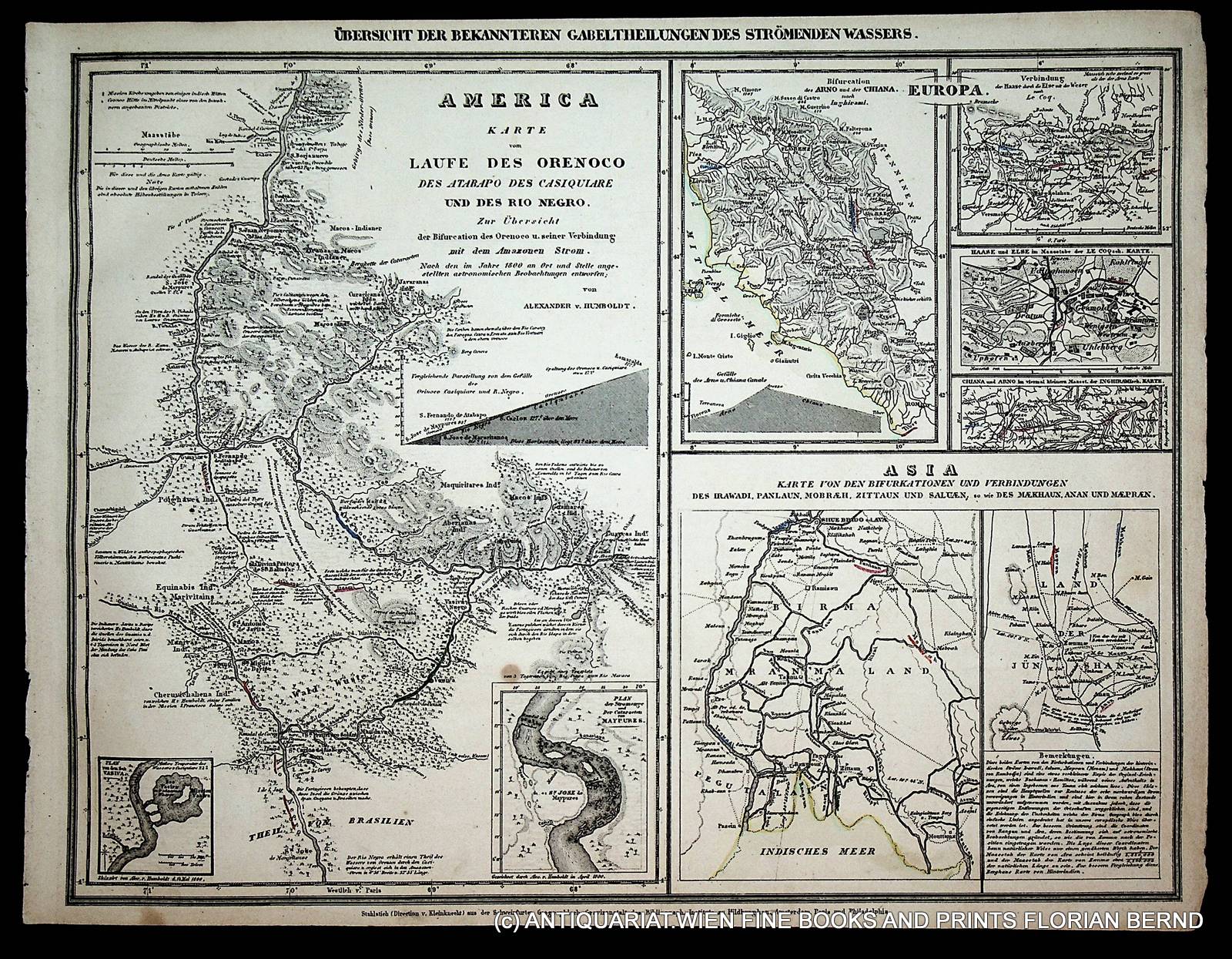 Map of river systems in America Europe and Asia in 9 detailed maps on ...