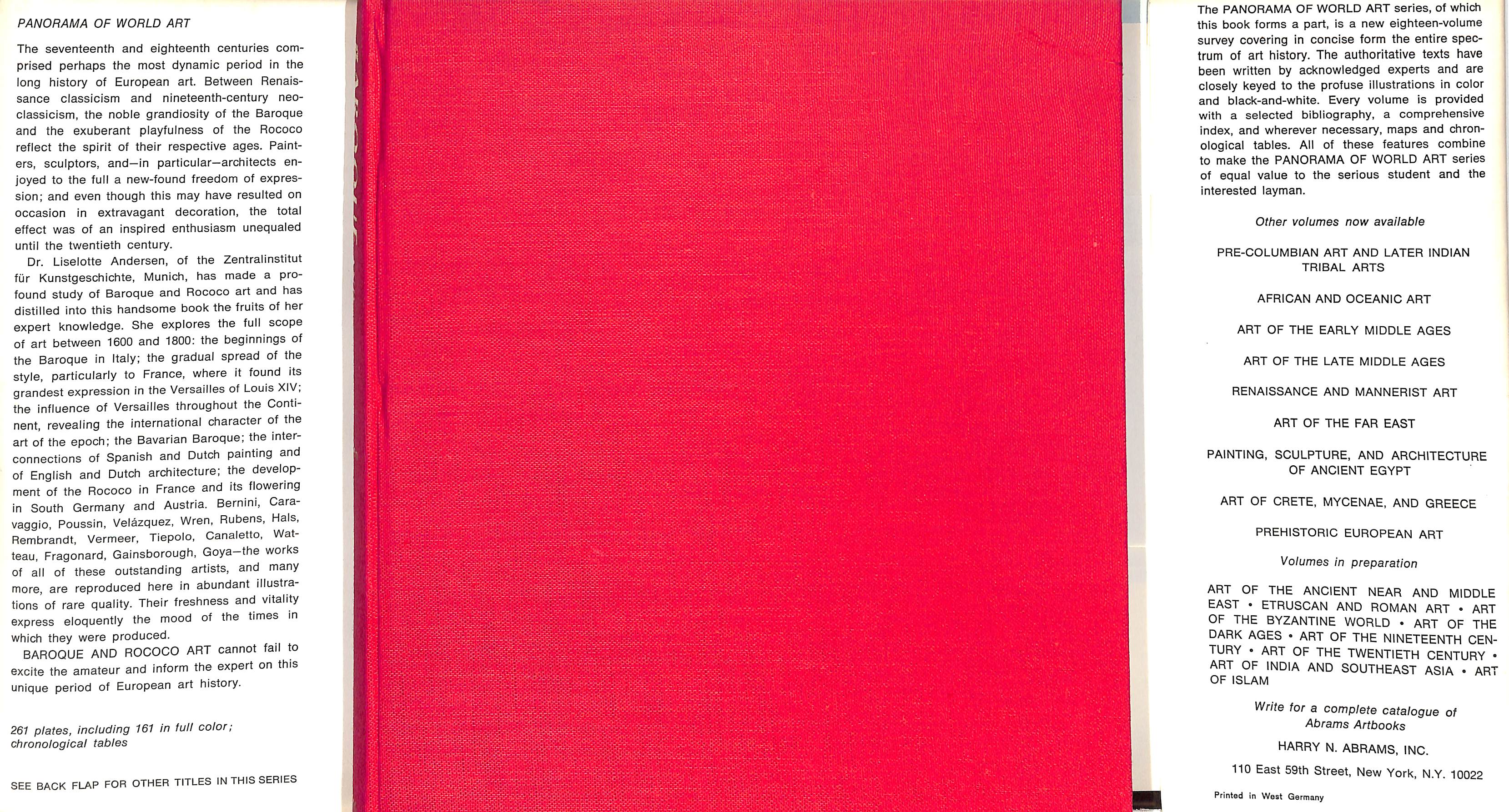 Baroque And Rococo Art by ANDERSEN, Liselotte [text by]: Very Good ...