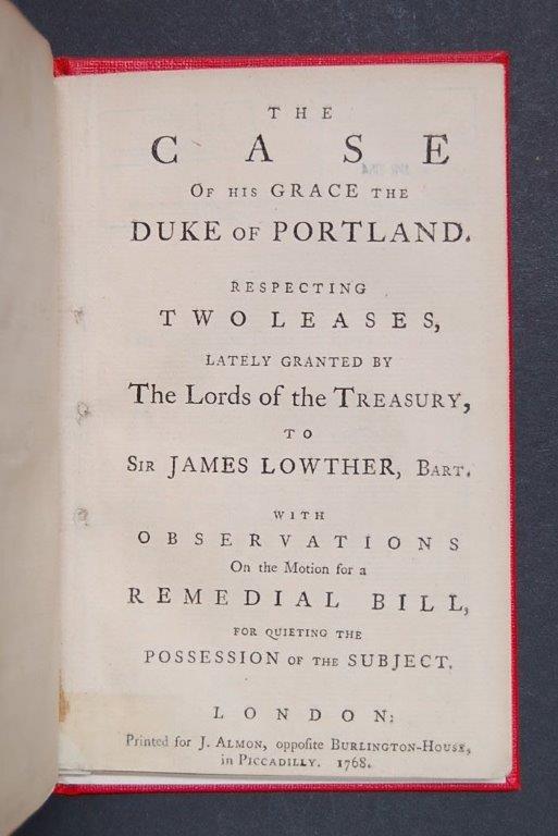 The Case of His Grace the Duke of Portland. Respecting two leases ...