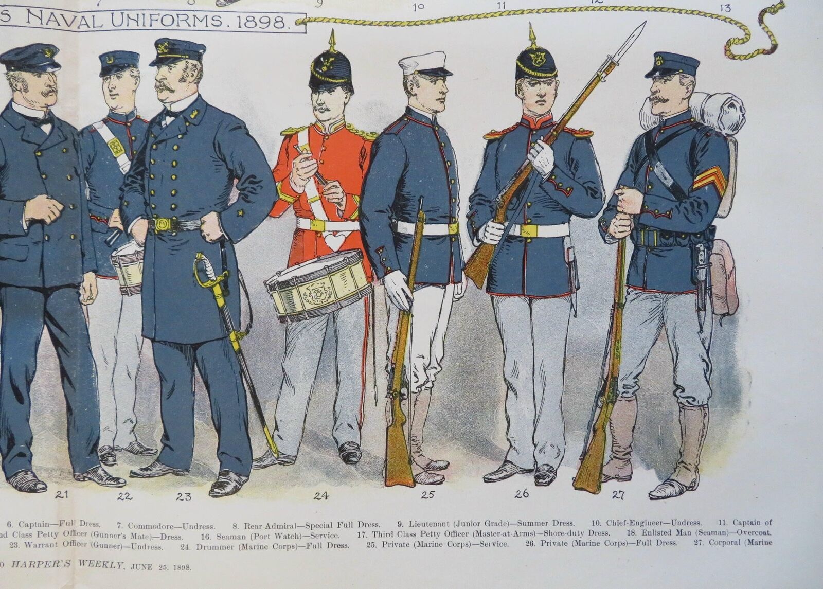 United States Navy Uniforms Marines Sailors Cadets 1898 Harpers rare ...
