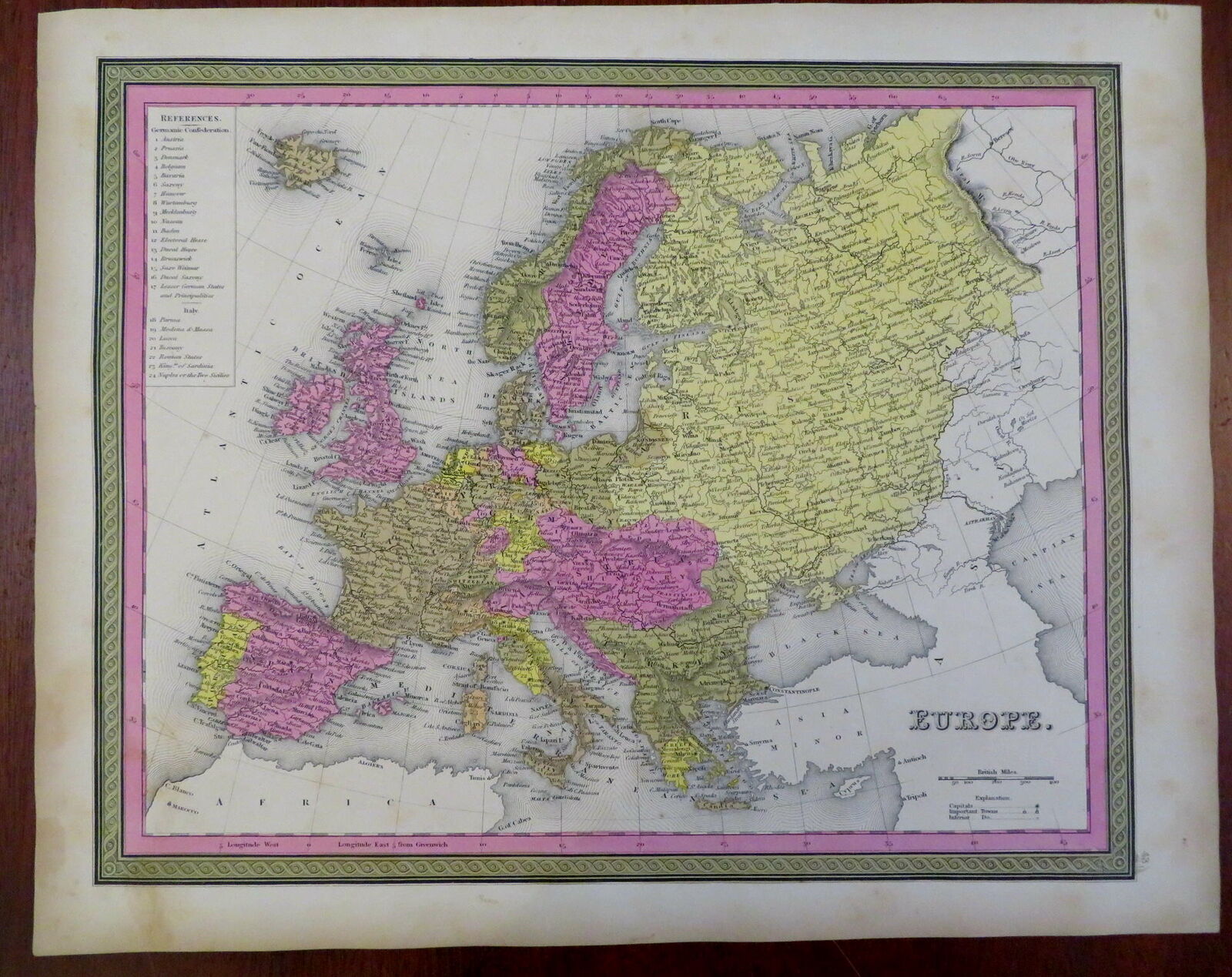 Europe France Germany Ottoman Empire Russia 1848 Cowperthwait Mitchell ...