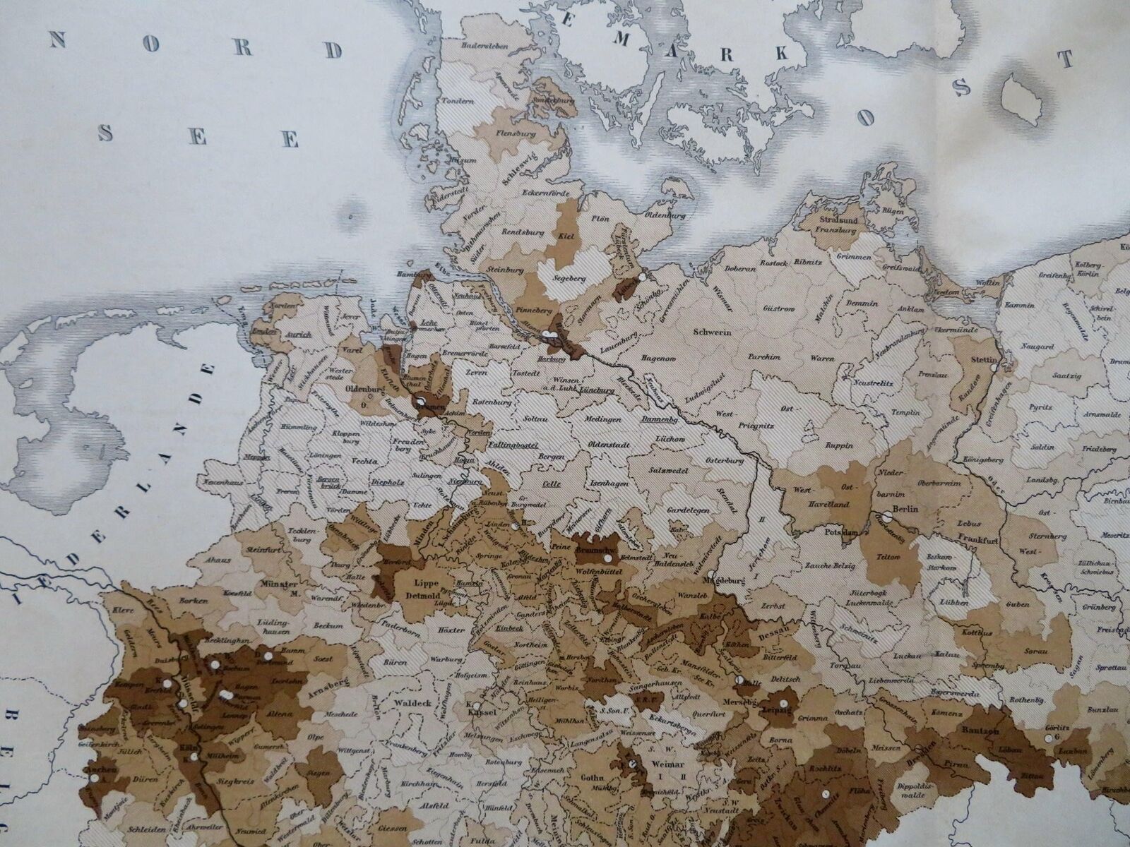 Commercial Density Trade German Empire Prussia c. 1880 Germany detailed ...