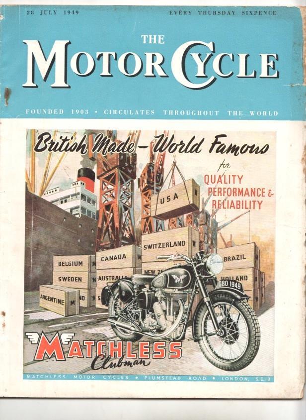 Revista: The motor Cycle, 28 july 1949 - Matchless Clubman by Varios ...