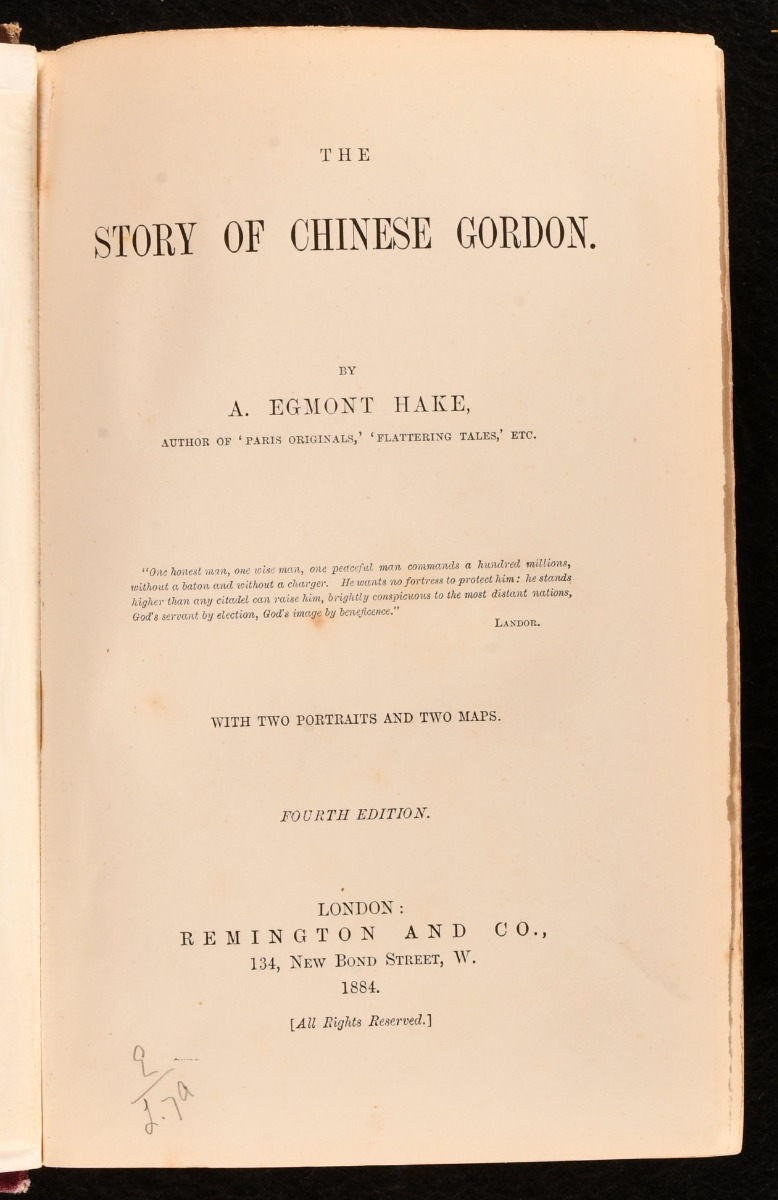 The Story of Chinese Gordon by A. Egmont Hake: Good Cloth (1884 ...