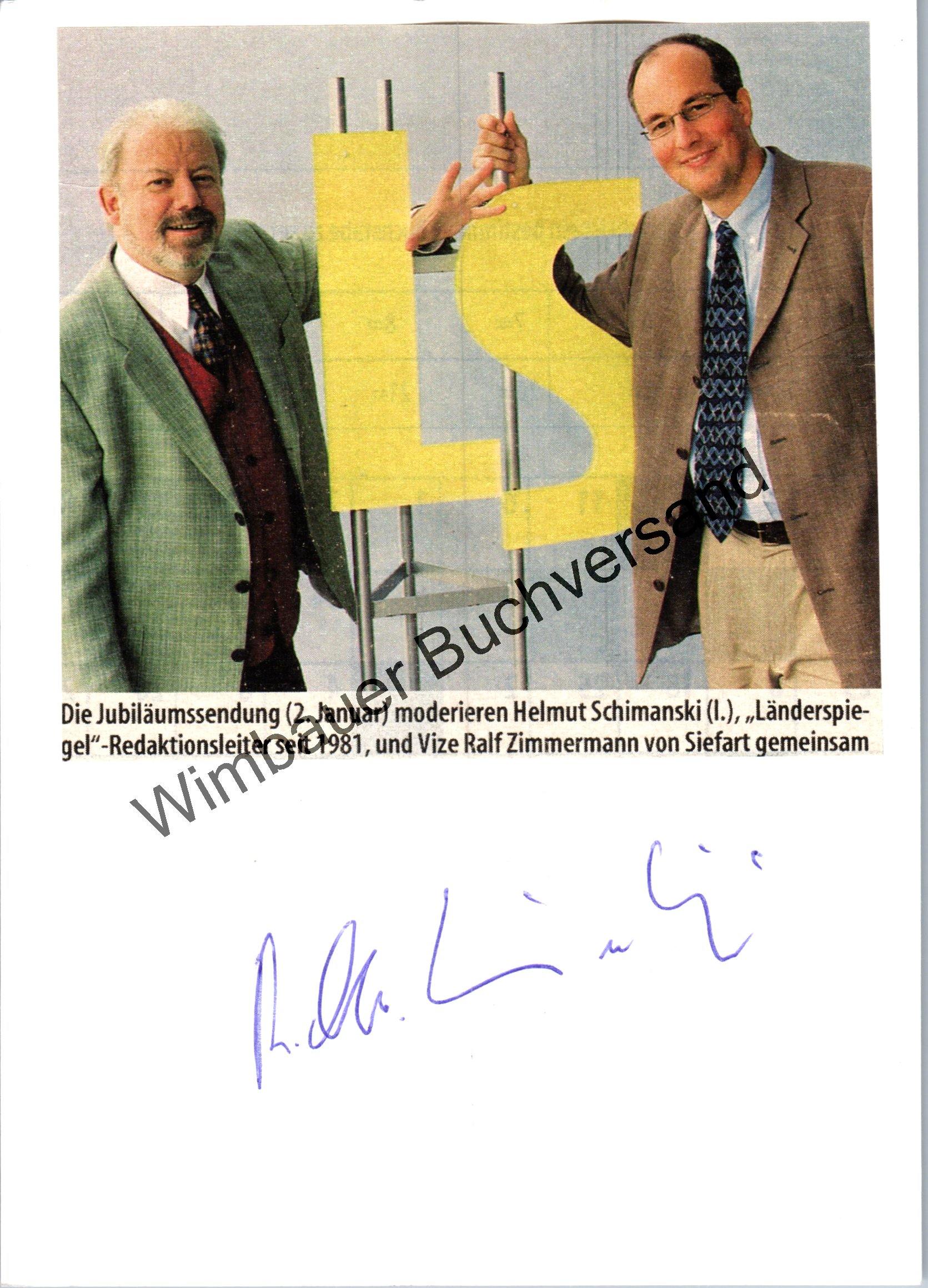 Original Autogramm Helmut Schimanski Länderspiegel /// Autograph signiert signed signee von ...