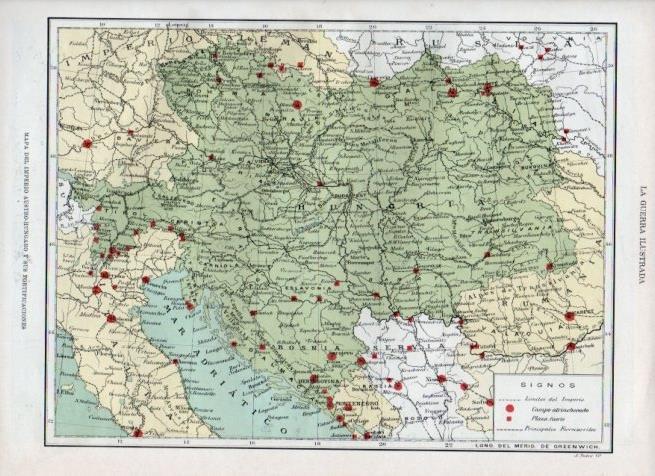 LAMINA V17901: Mapa del Imperio Austro-Hungaro y sus fortificaciones de ...