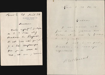 4 letters from Abel Bonnard to the salonnière Mme. Edmond Archdeacon ...