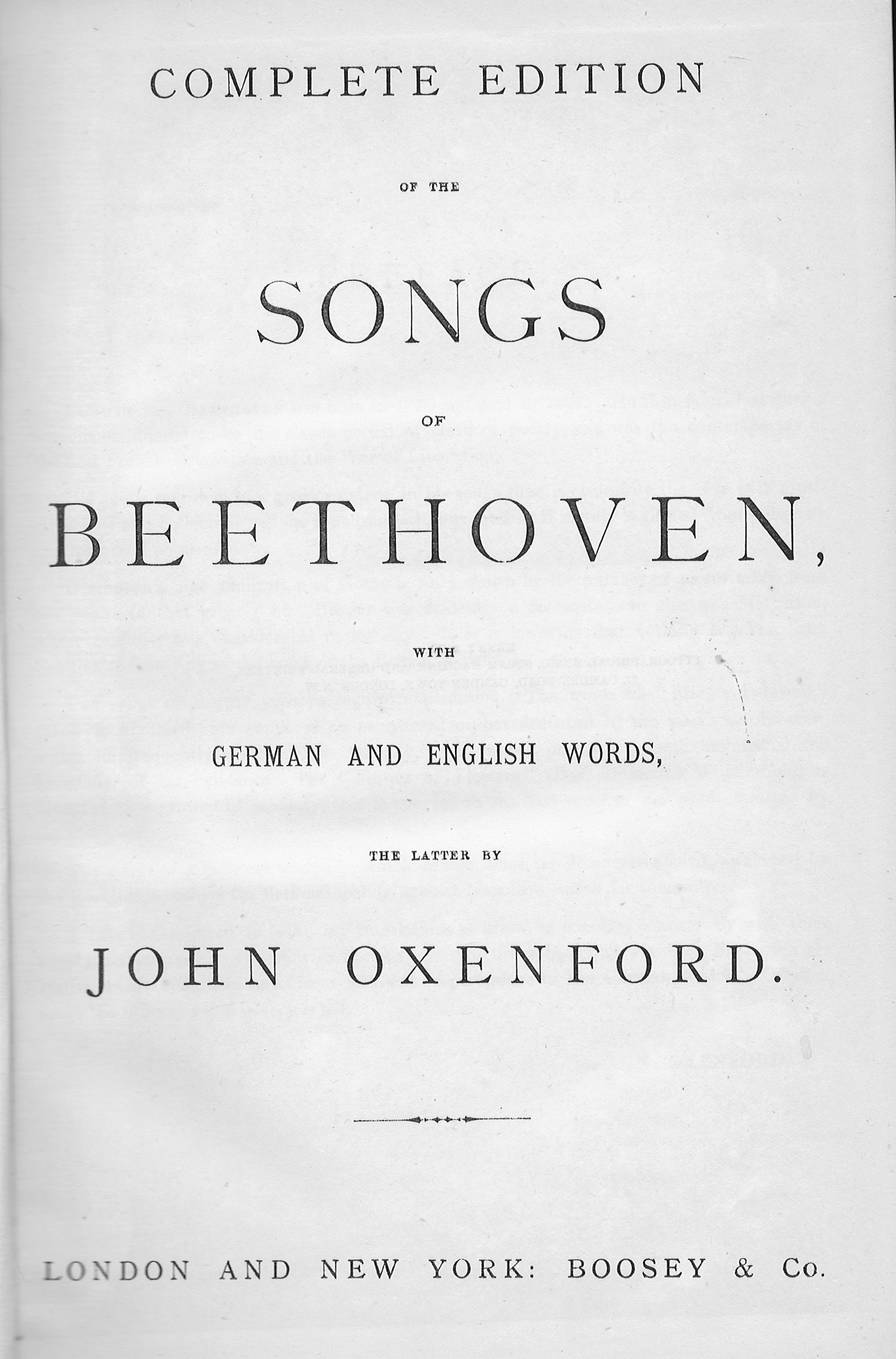 Complete Edition of the Songs by Beethoven de Beethoven, Ludwig van ...
