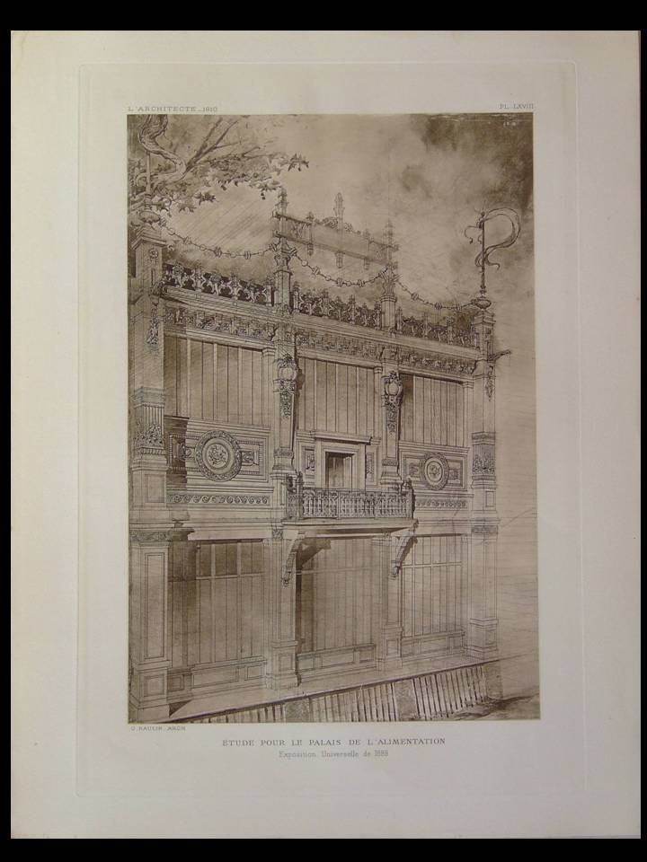 PALAIS ALIMENTATION, EXPO 1889 - 1910 - PLANCHE ARCHITECTURE - GUSTAVE ...