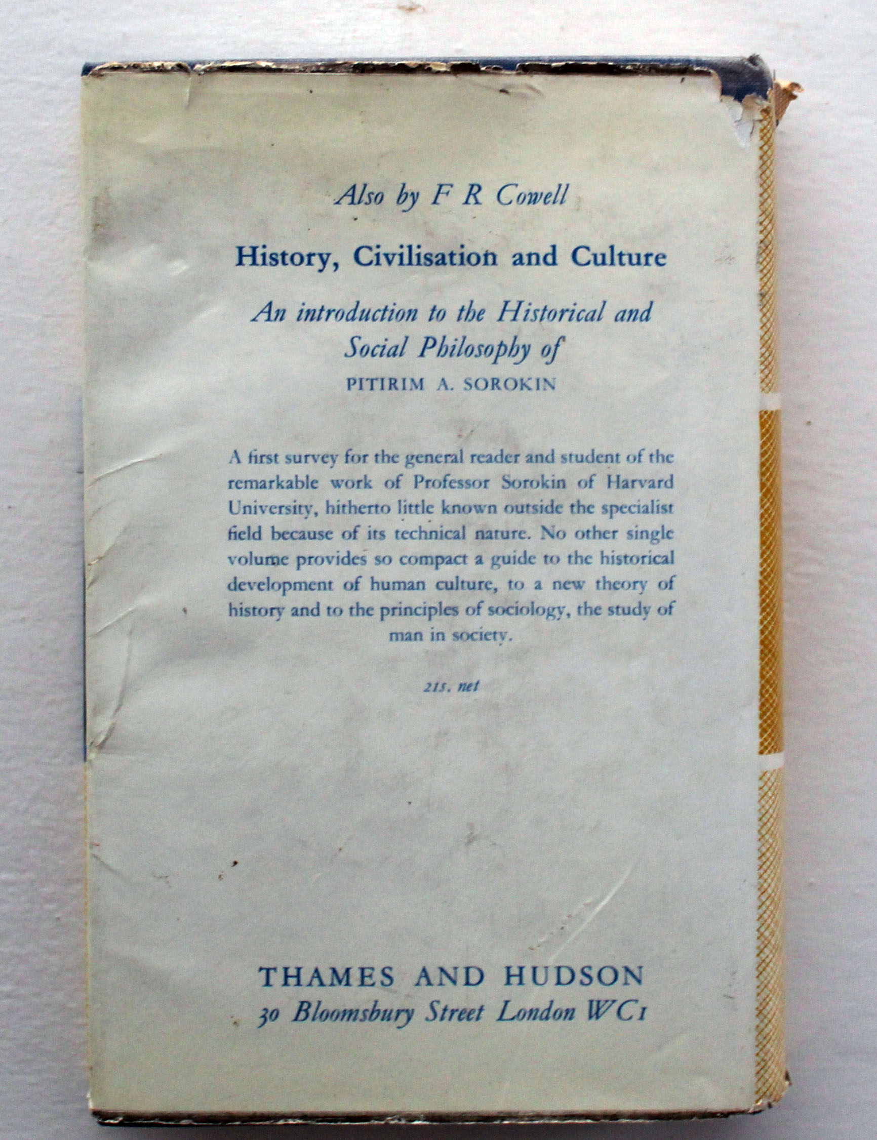 Culture in Private and Public Life by F R Cowell: Very Good Hardcover ...