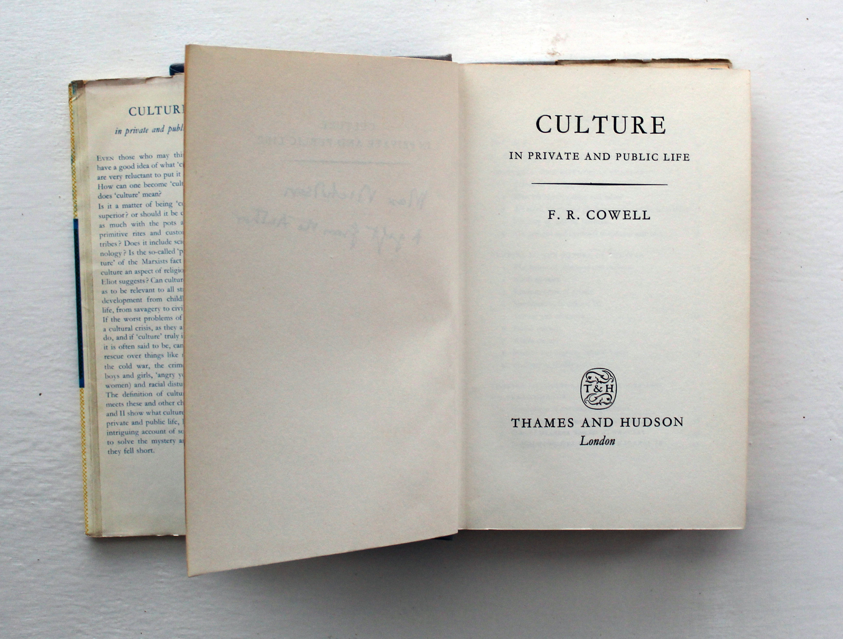Culture in Private and Public Life by F R Cowell: Very Good Hardcover ...