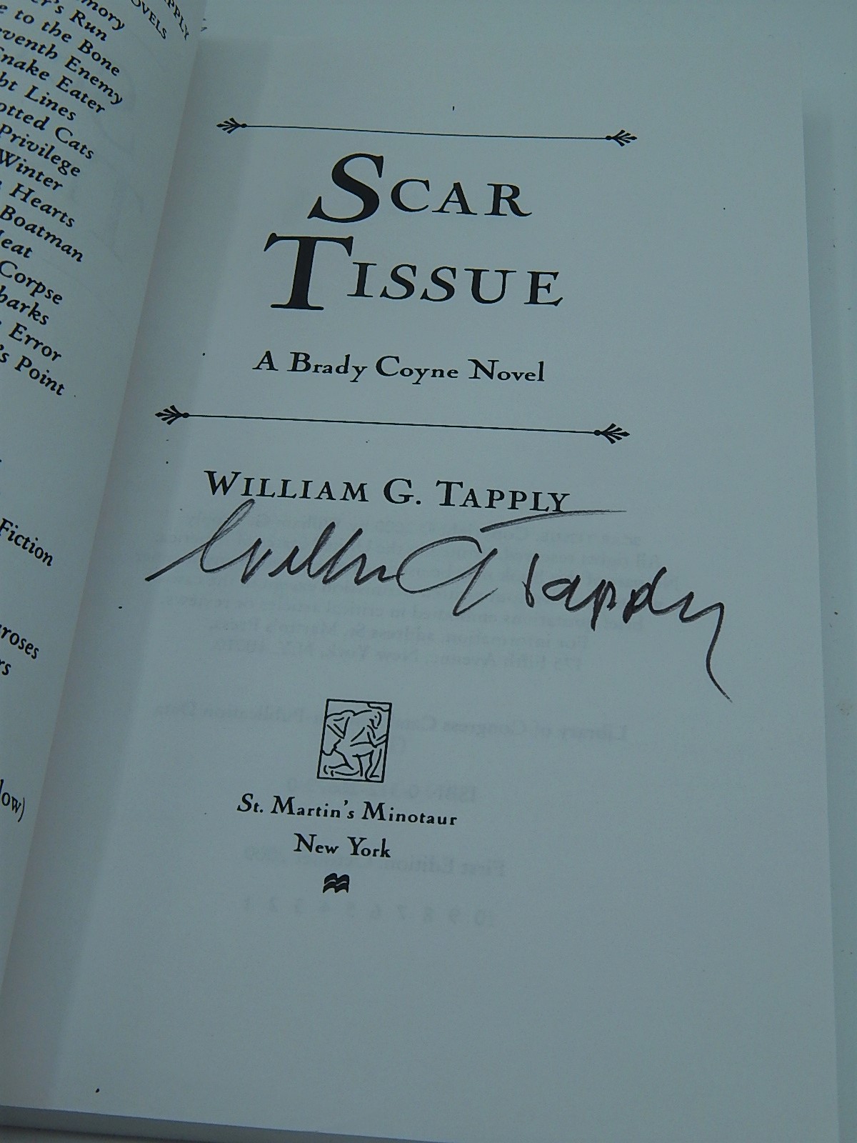 Scar Tissue: A Brady Coyne Novel by Tapply, William G.: As New Soft ...