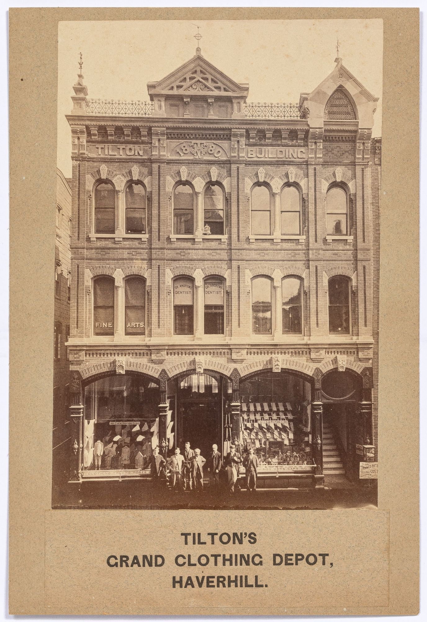 [Photographic broadside]: Tilton's Grand Clothing Depot, Haverhill ...