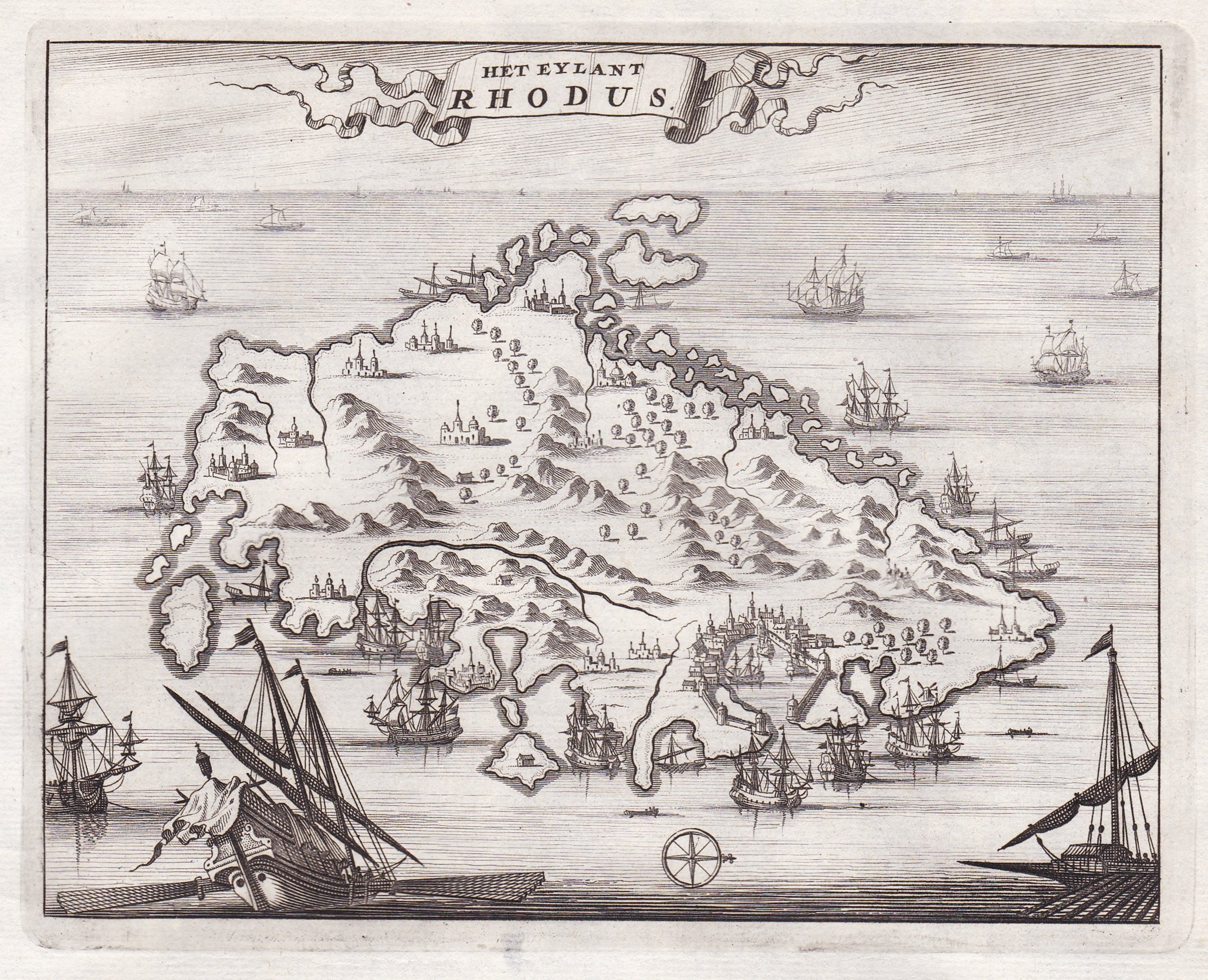 "Het Eylant Rhodus" - Rhodos island Dodecanese Aegean Sea Greece ...