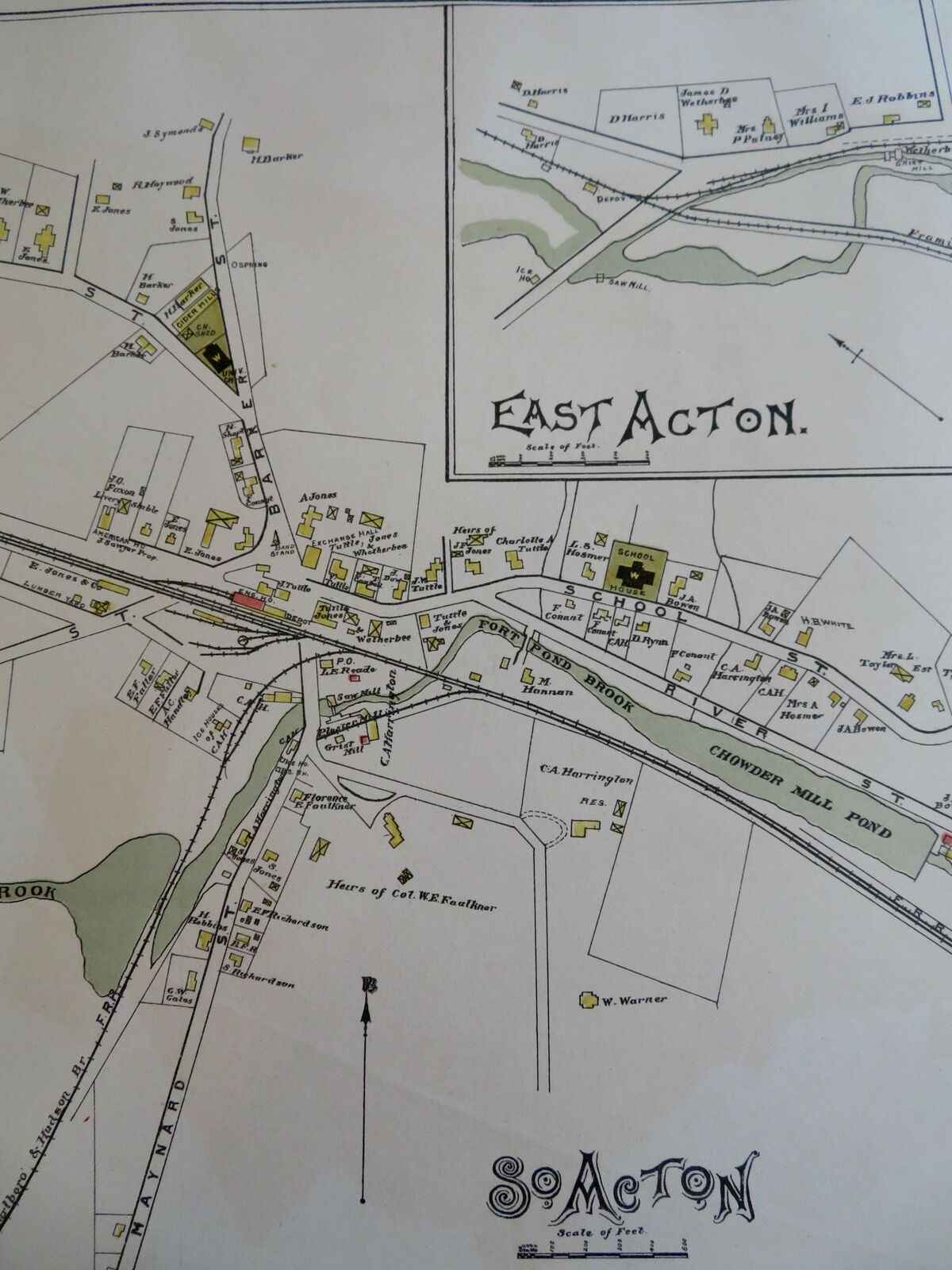 East & South Acton Middlesex Mass. 1889 Walker detailed township map: (1889) Map | RareMapsandBooks