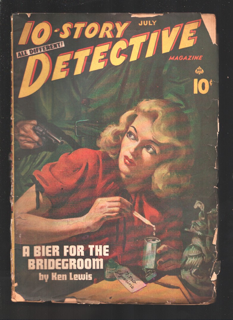 10-Story Detective 7/1946-Ace-bizarre pulp cover by Albert Drake-Norman ...