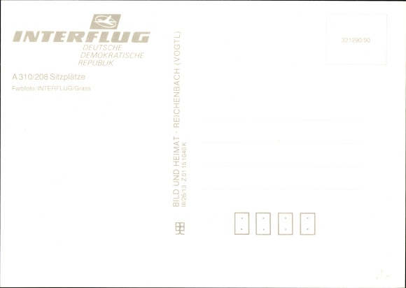 Ansichtskarte / Postkarte Passagierflugzeug Interflug, Airbus A310 ...