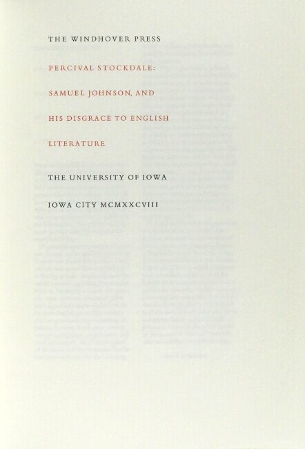 Samuel Johnson, and his disgrace to English literature by Stockdale ...