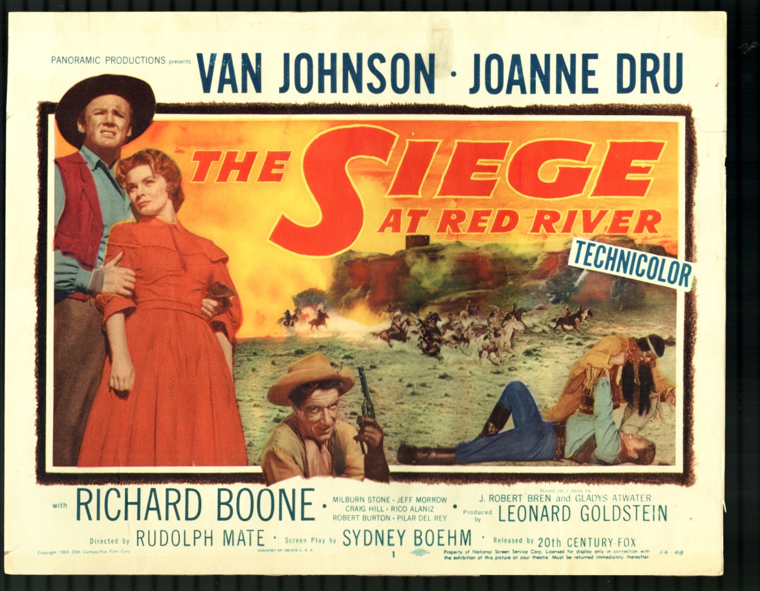 Siege at Red River 11'x14' Lobby Card #1 Van Johnson Richard Boone ...