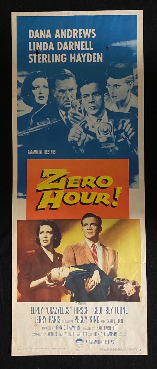 Zero Hour! Original Insert Movie Poster 1957 Dana Andrews: (1957 ...