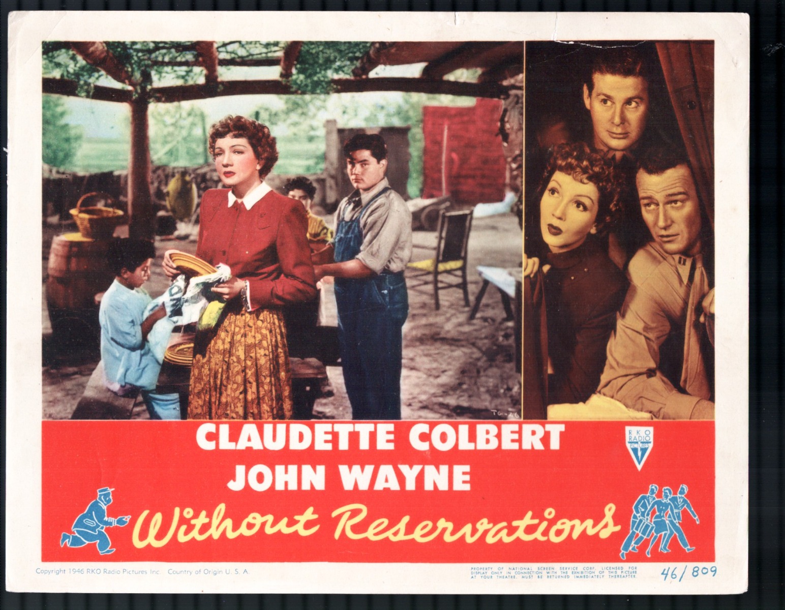 Without Reservations 11'x14' Lobby Card Claudette Colbert John Wayne ...