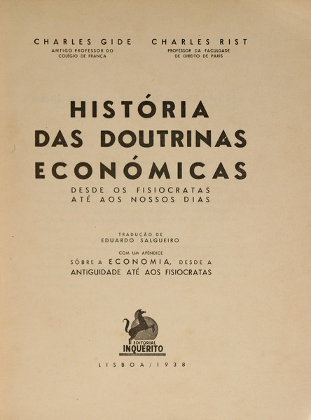 HISTÓRIA DAS DOUTRINAS ECONÓMICAS DESDE OS FISIOCRATAS ATÉ AOS NOSSOS ...