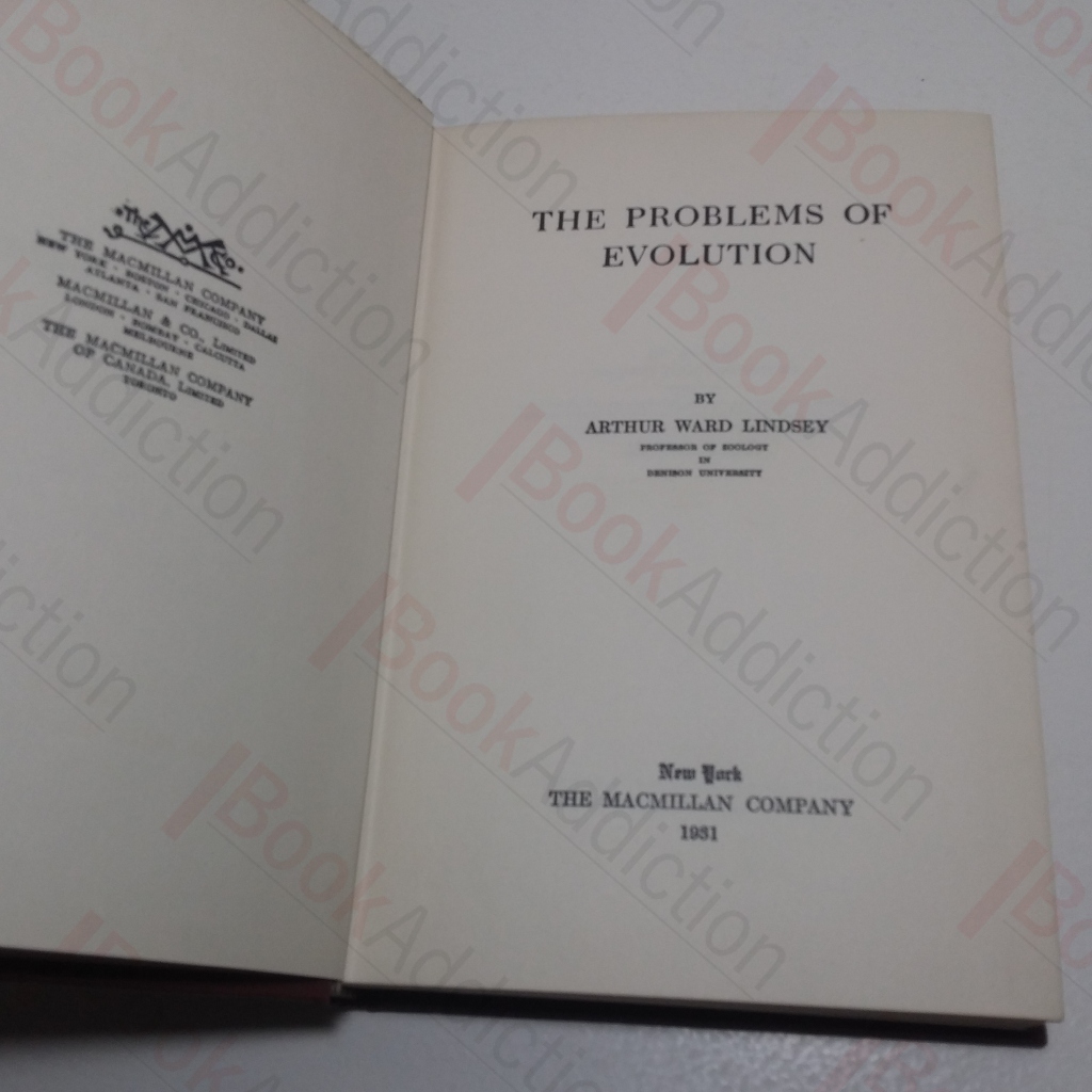 The Problems of Evolution by Lindsey, Arthur Ward: Very Good Hardcover ...