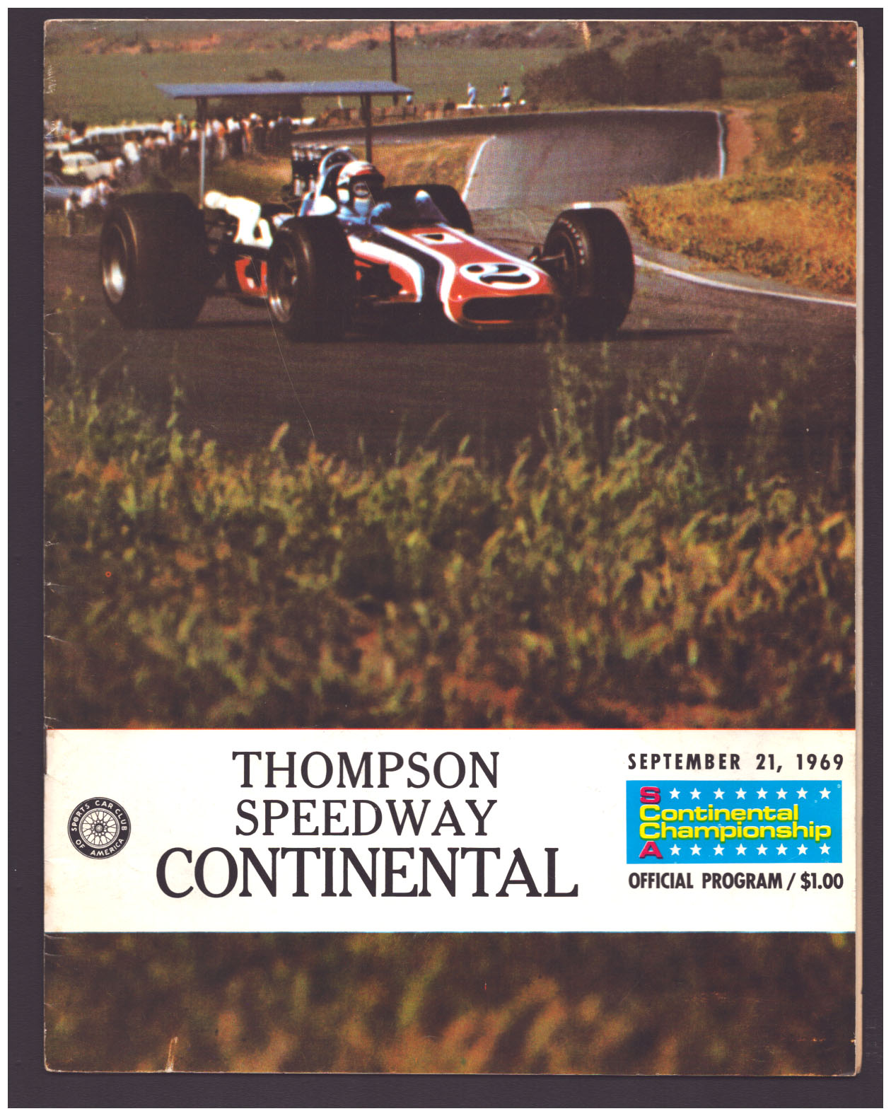 Thompson Speedway Continental Official Program for September 21, 1969 ...