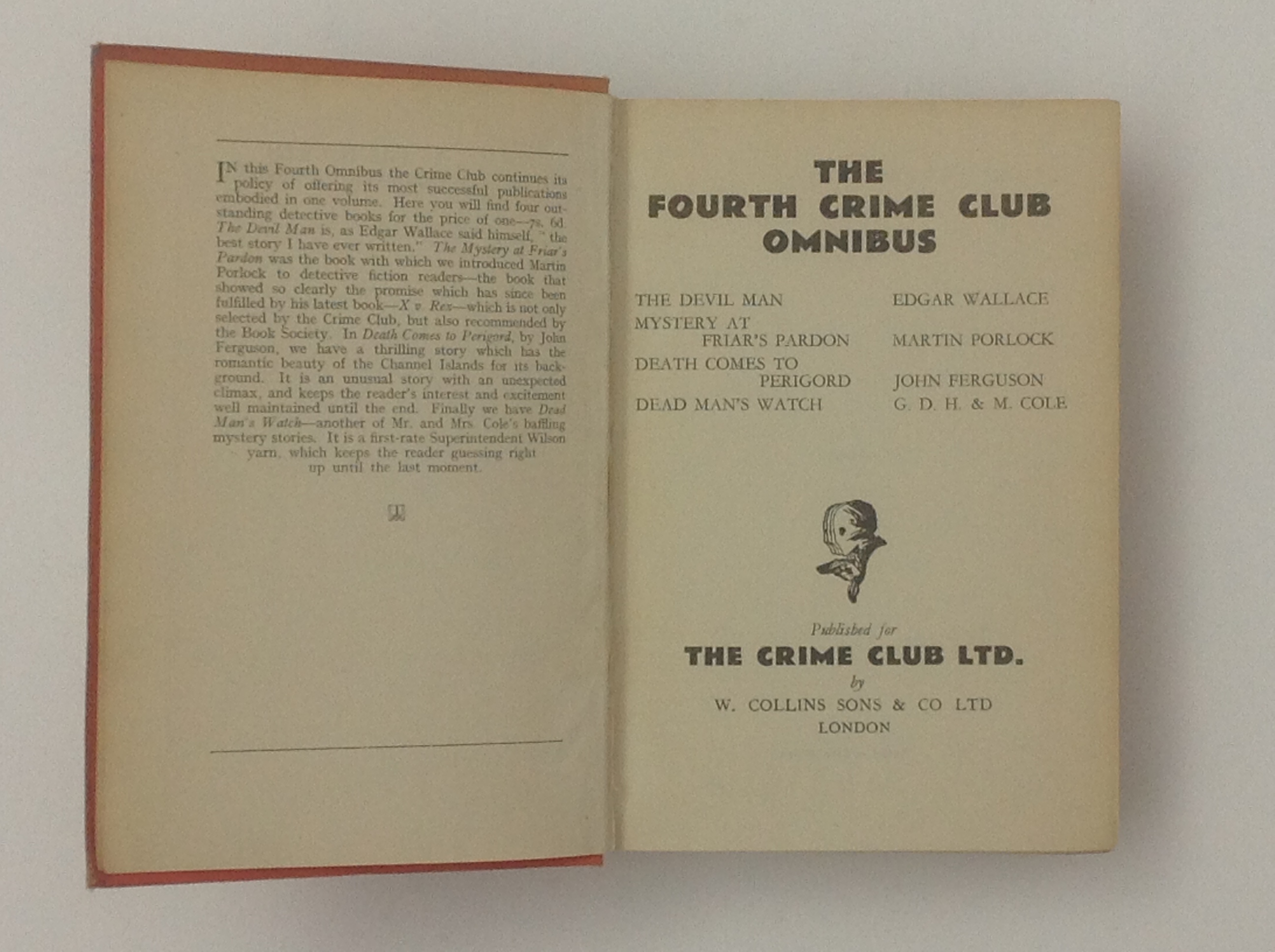 The Fourth Crime Club Omnibus Volume by EDGAR WALLACE / MARTIN PORLOCK ...