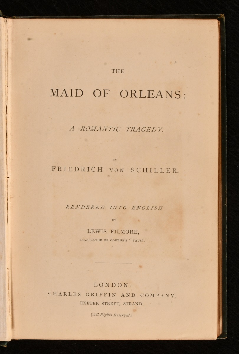 The Maid of Orleans: A Romantic Tragedy by Friedrich Von Schiller ...