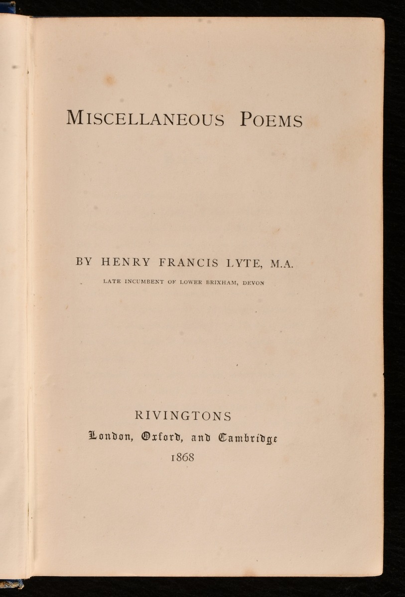 Miscellaneous Poems by Henry Francis Lyte: Very Good Cloth (1868) First ...