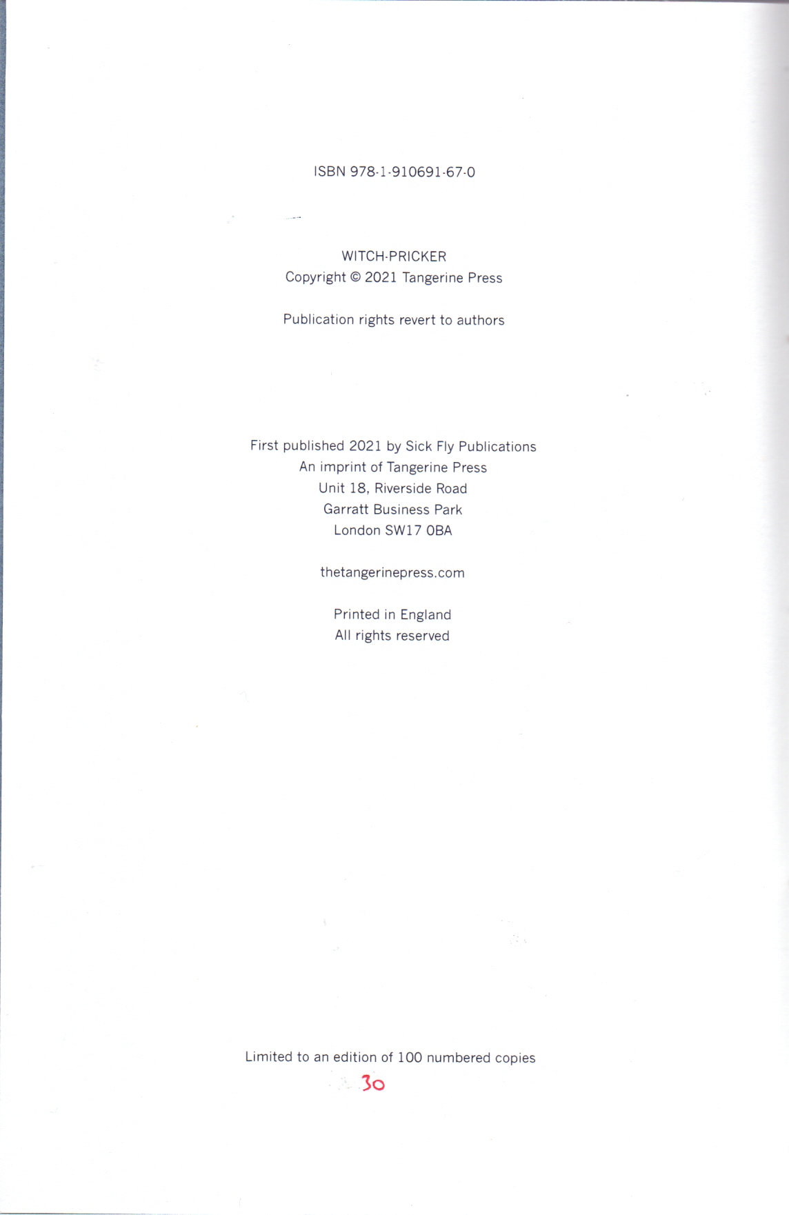 Witch-Pricker AKA Garjian Haingel *Limited Edition - 100 numbered ...