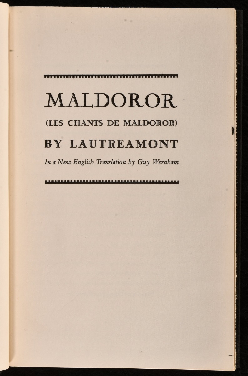 Maldoror Les Chants de Maldoror by Lautreamont; Guy Wernham: Very Good ...