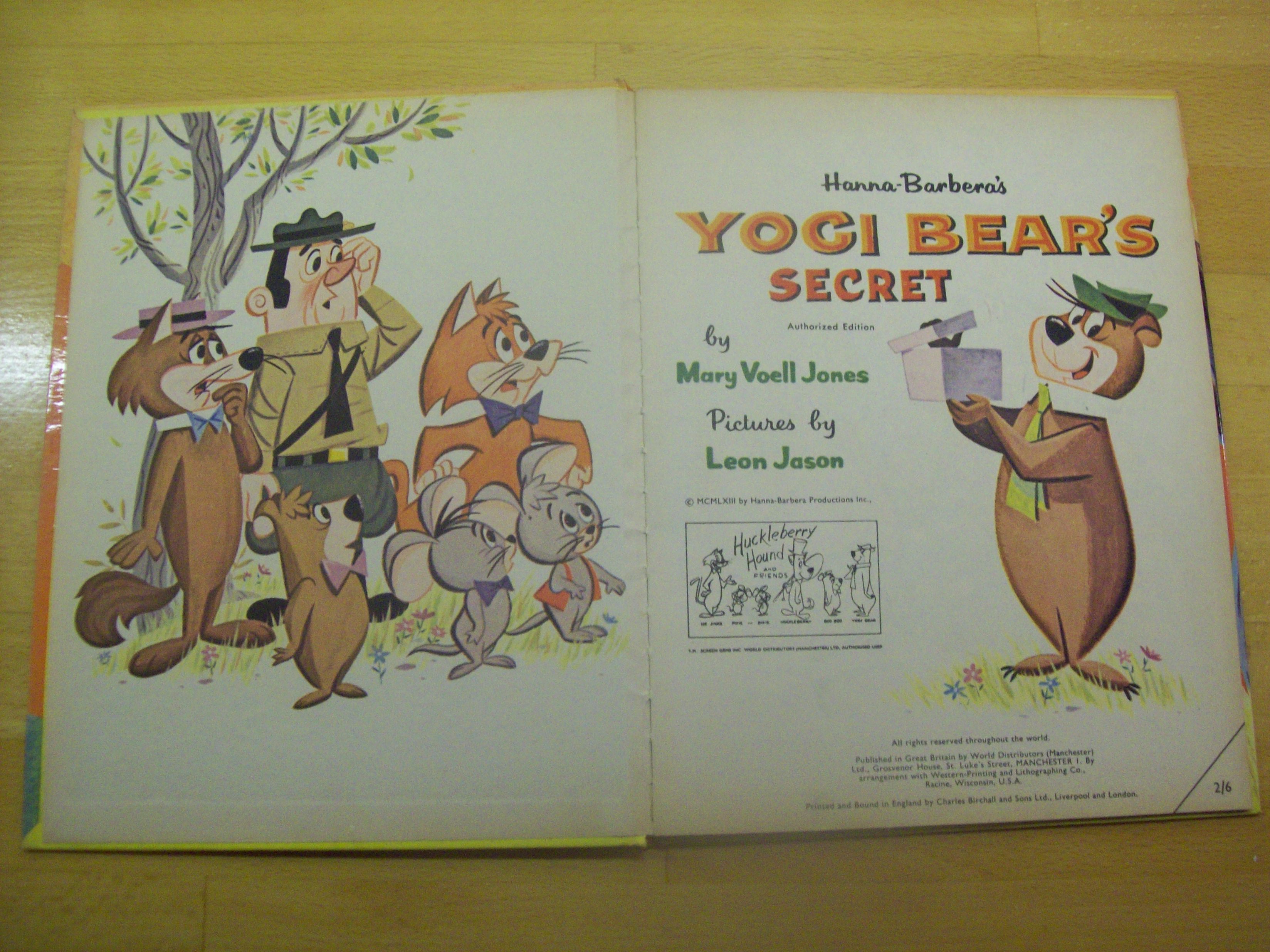 Yogi Bear's Secret -- A Big Television Book: Near Fine Hardcover (1963) 1st Edition | Tony Earl ...