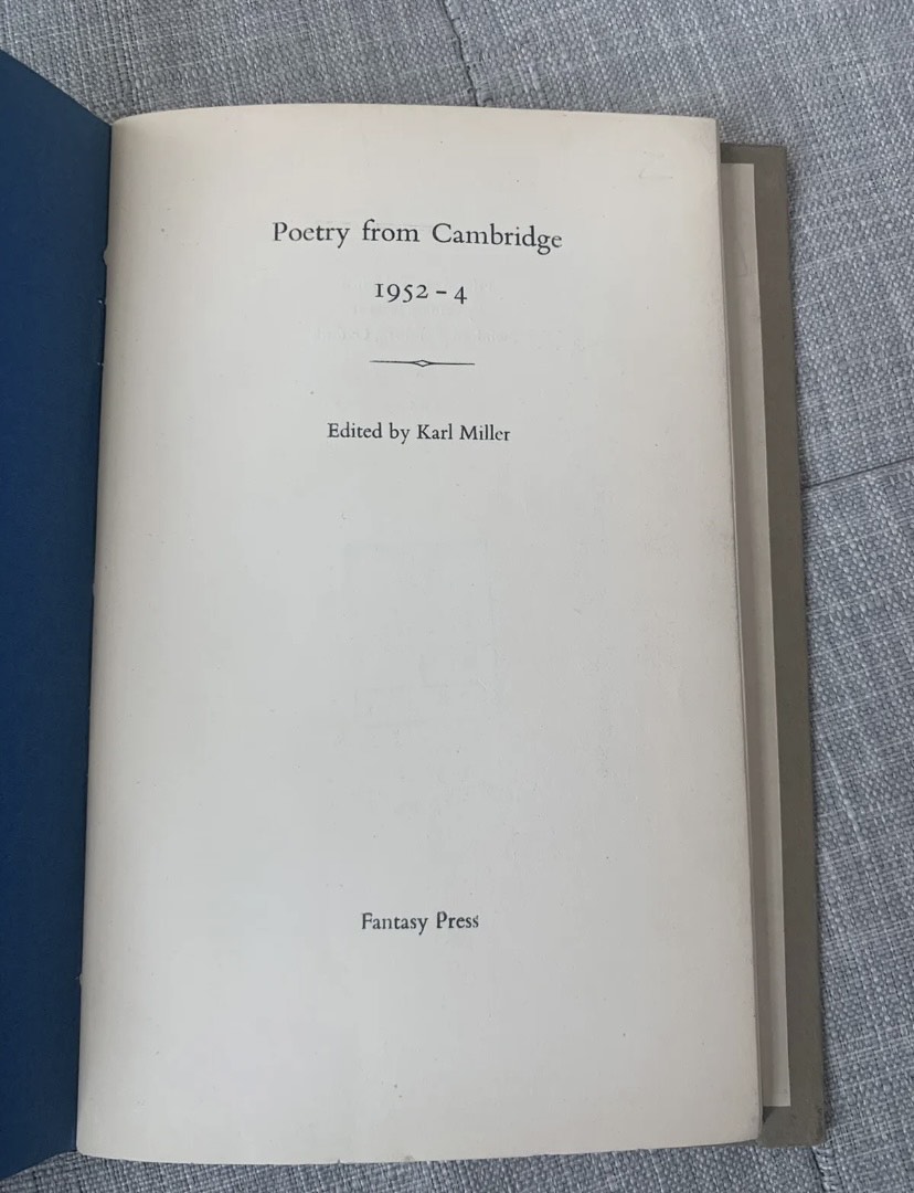 Poetry from Cambridge 1952-4, Ted Hughes' first poetry in book form, ex ...