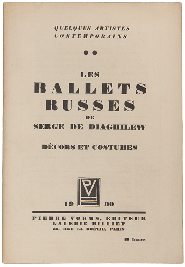 Les Ballets Russes de Serge Diaghilew. by [BALLETS RUSSES].: (1930 ...