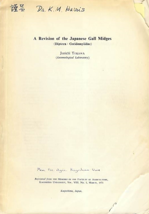 A Revision of the Japanese Gall Midges by Yukawa, J.: Fair (1971 ...