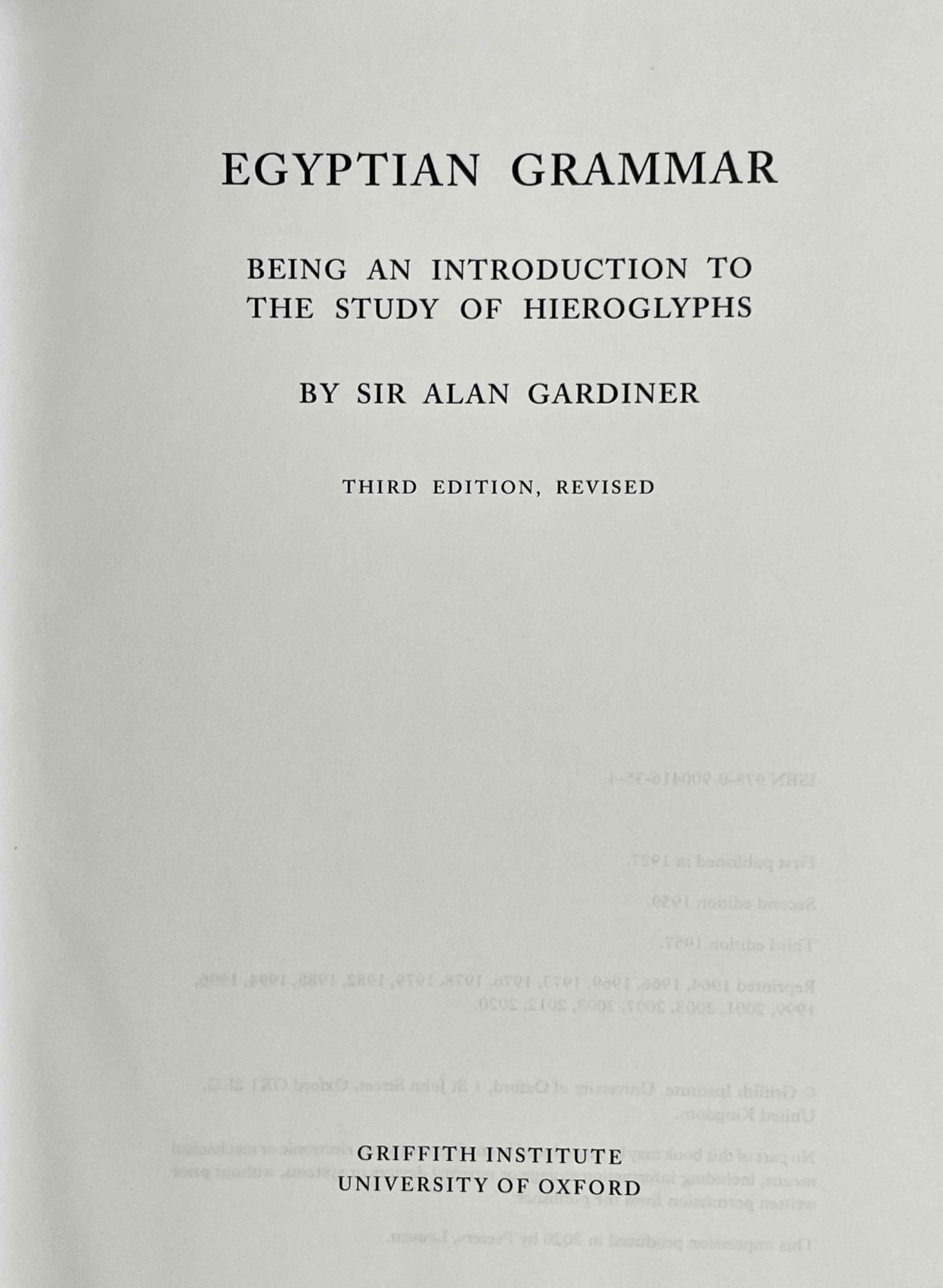 Egyptian grammar by GARDINER Alan Henderson | Meretseger Books