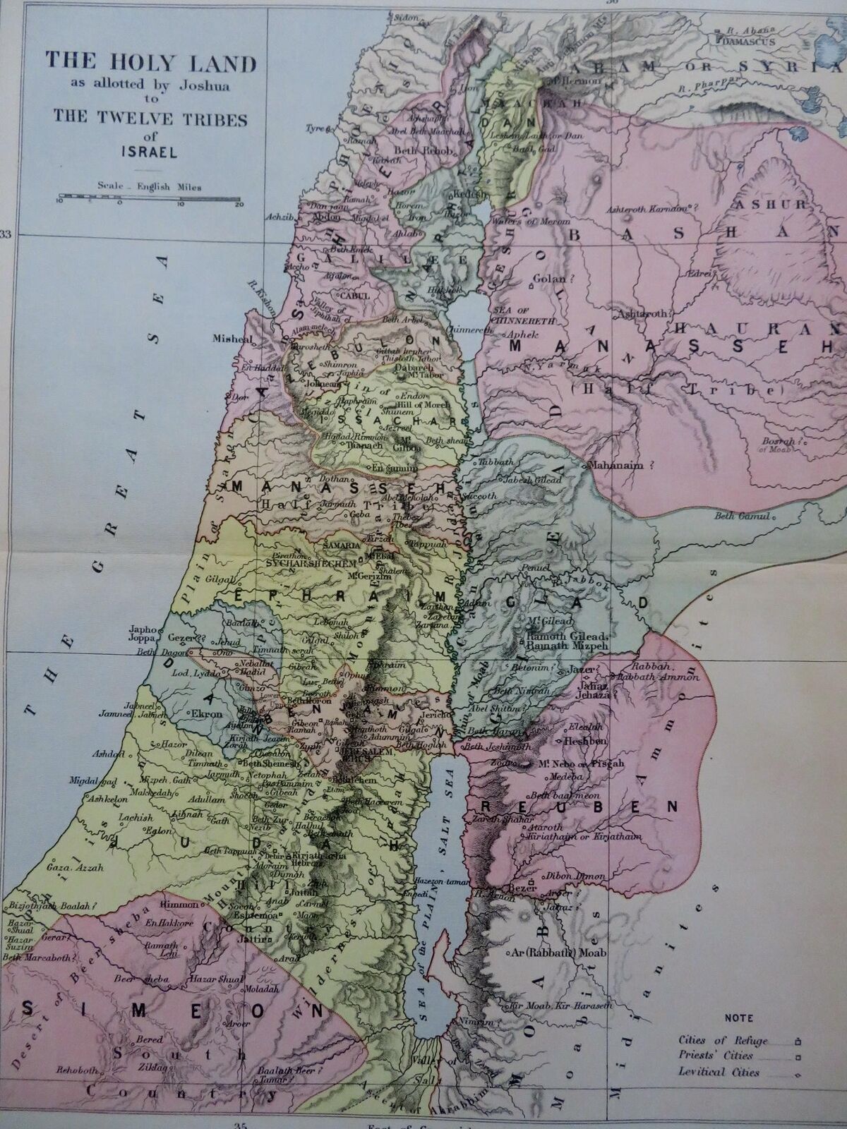 Holy Land Israel Palestine Jerusalem 12 Tribes 1895 Johnston historical ...