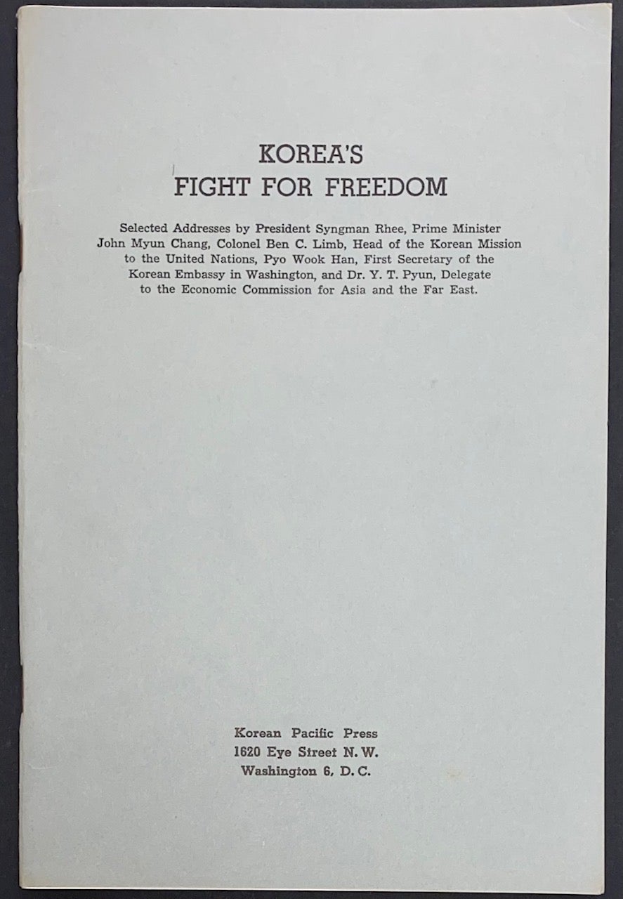 Korea's fight for freedom by Oliver, Robert T., editor: (1951 ...