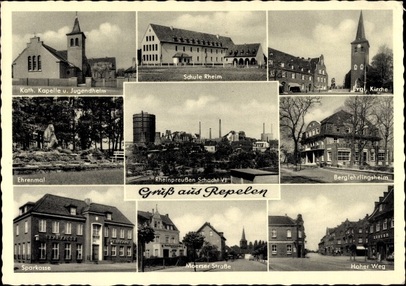 Ansichtskarte / Postkarte Repelen Rheinkamp Moers am Niederrhein ...