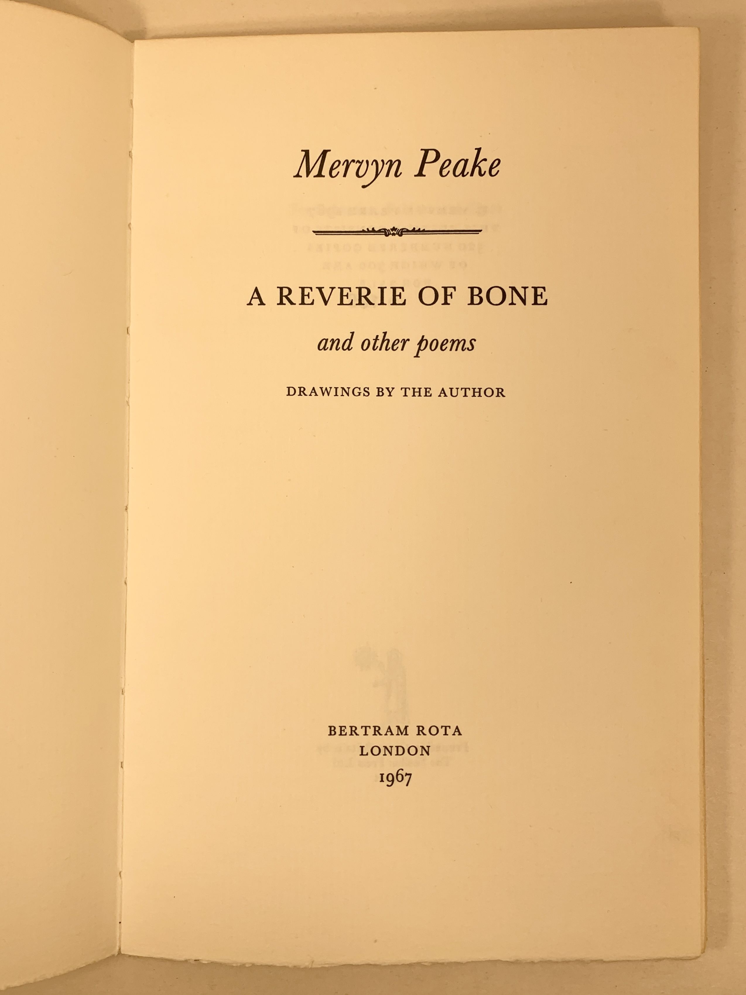 A Reverie of Bone and other poems by Peake, Mervyn: fine Stiff wraps ...